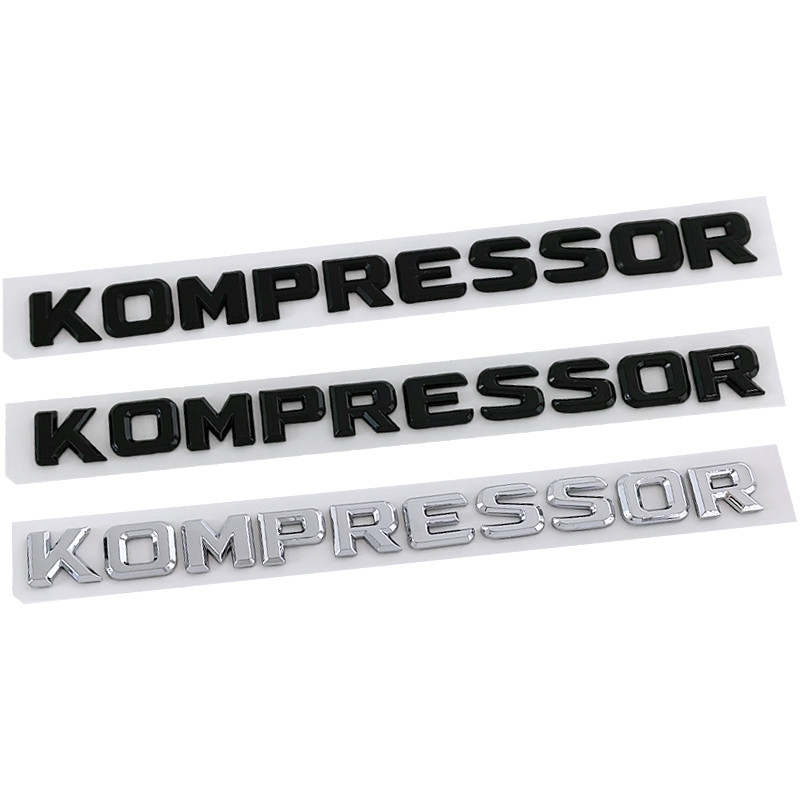 Jual 3d ABS Chrome Black Logo Kompressor Letters Car Trunk Emblem For C ...