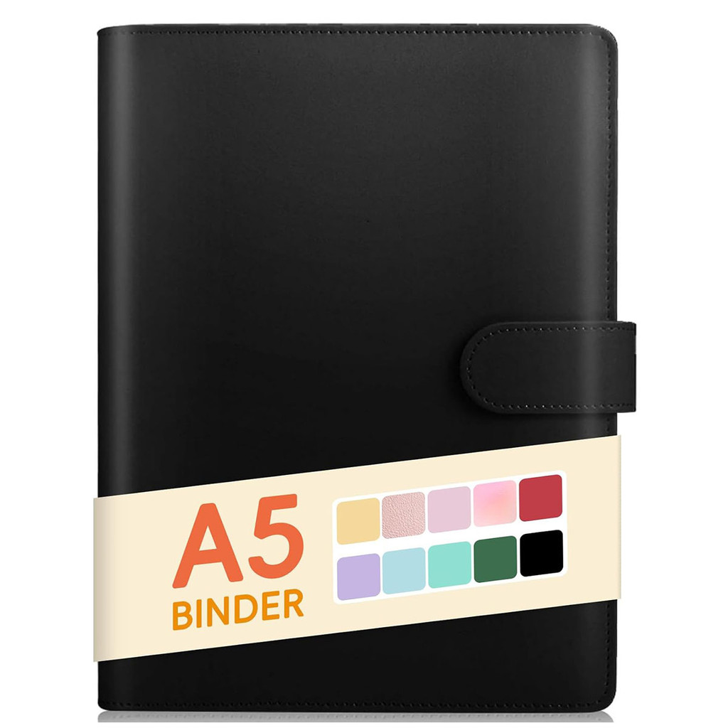 Jual A5 Binder PU Leather 6-Ring Notebook Binder Cover for A5 Filler ...