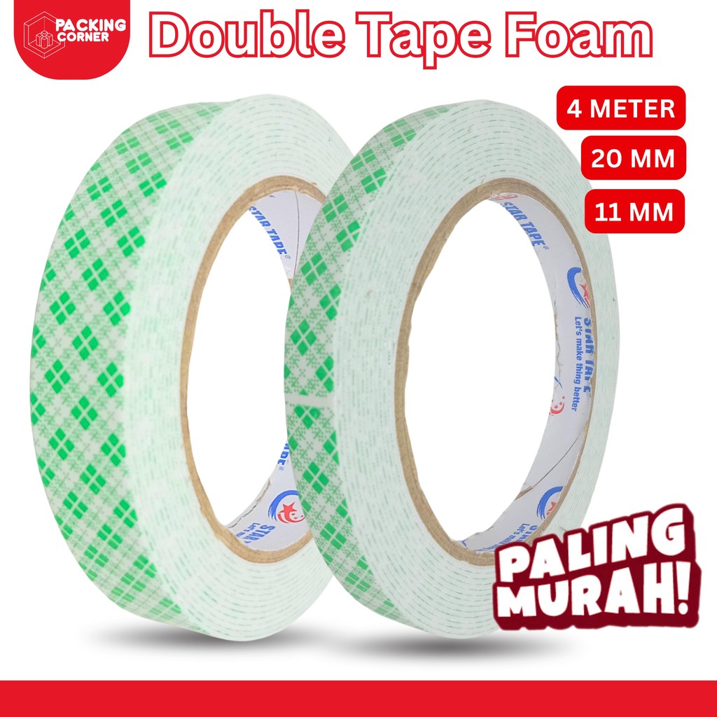Jual 5M - Double Tape PE Foam Batik 12mm 20mm | Double Sided Tape Busa ...