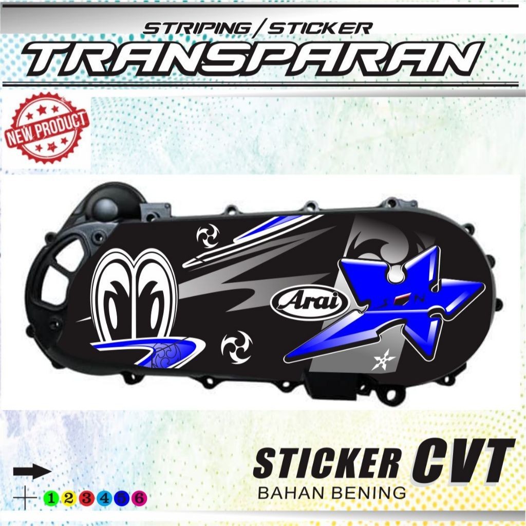 Jual BAK CVT TRANSFARAN STIKER transparan CVT MOTIF BINTANG STAR ...