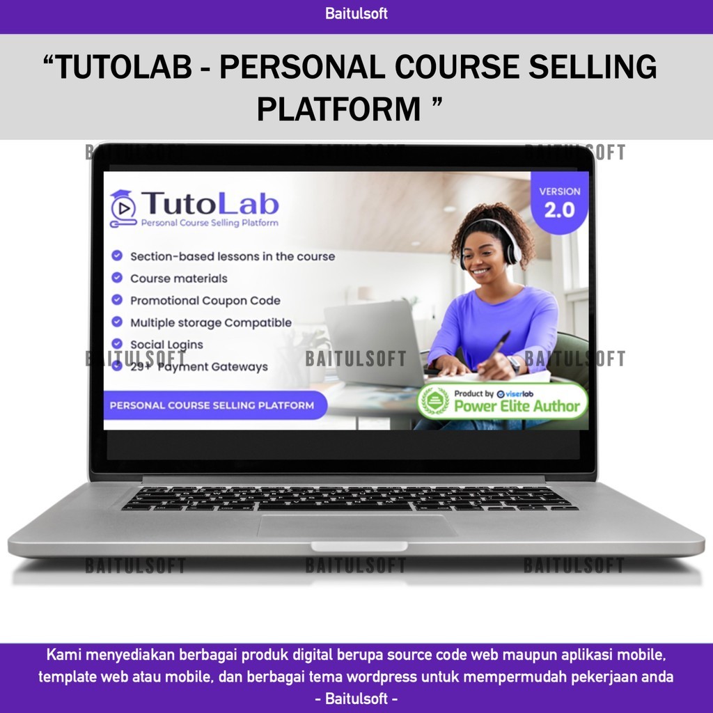 Jual SOURCE CODE APLIKASI WEB TUTOLAB - PERSONAL COURSE SELLING PLATFORM D159 BAITULSOFT ...