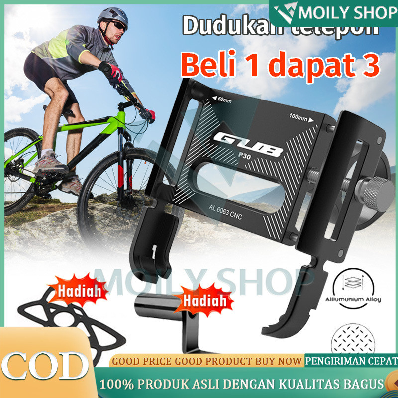 Jual (Hadiah Gratis)Paket Phone Holder GUB P30 + Bracket Motobar Original Alumunium Alloy Holder ...