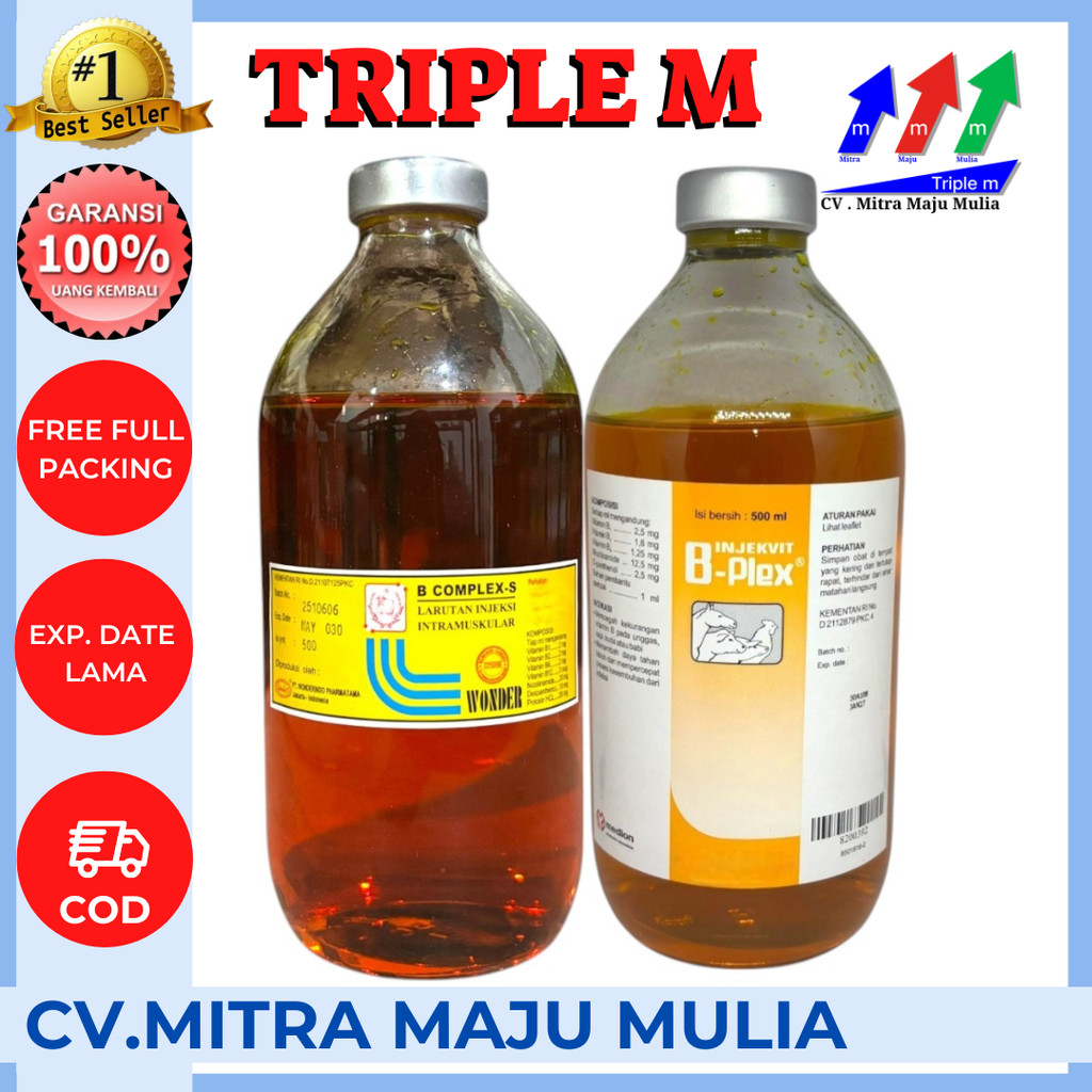 Jual INJEKVIT B PLEX 500 ML MEDION | B KOMPLEK S 500 ml WONDER ...
