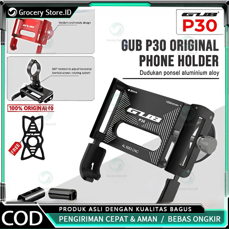 Jual Holder Hp Motor Besi Stang GUB P30 Phone Stand Penyangga Pegangan Handaphone Dudukan Tempat ...