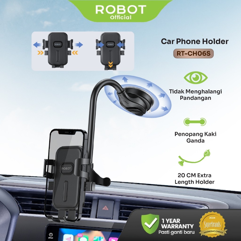 Jual ROBOT Windshield Car Holder Mobil Super Panjang 20cm Gravity Car ...
