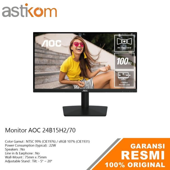 Jual LED Monitor 24" AOC 24B15H2 IPS 100Hz FHD | Shopee Indonesia
