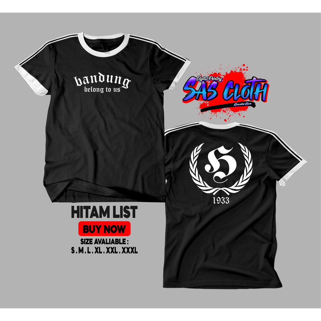 Jual Tshirt kaos Casual Bandung 1933 Hooligan bandung / kaos persib ...
