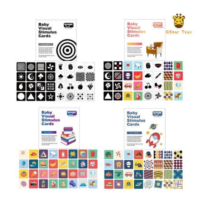 Jual 【Gstar】Montessori Kartu Bayi Pintar Stimulasi Visual 0-12 Bulan ...
