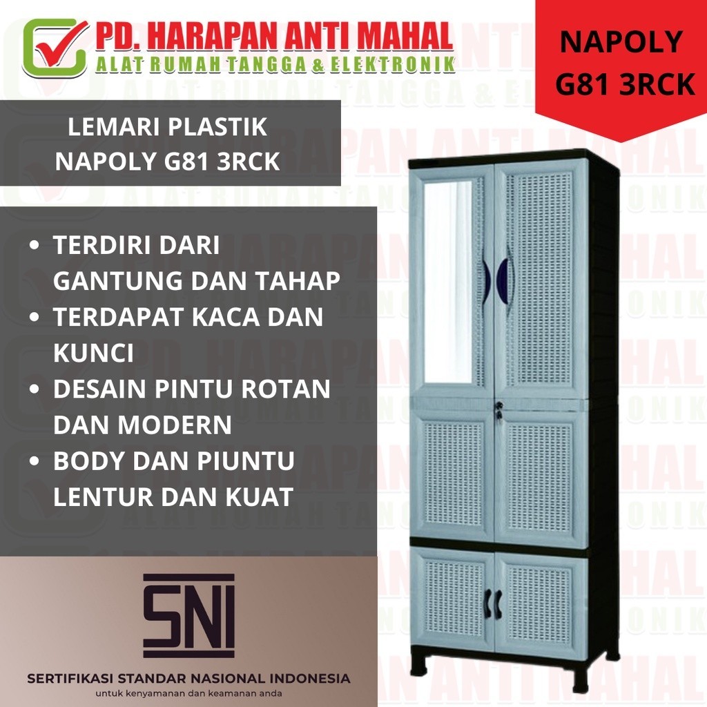 Jual LEMARI NAPOLY G81 3RCK/ LEMARI PLASTIK NAPOLY G81 3RCK/ LEMARI ...