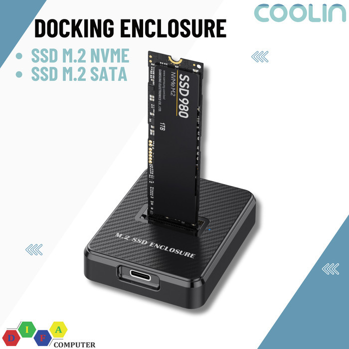 Jual Coolin Docking SSD NVME Enclosure M.2 NGFF USB 3.1 Type C | Shopee ...