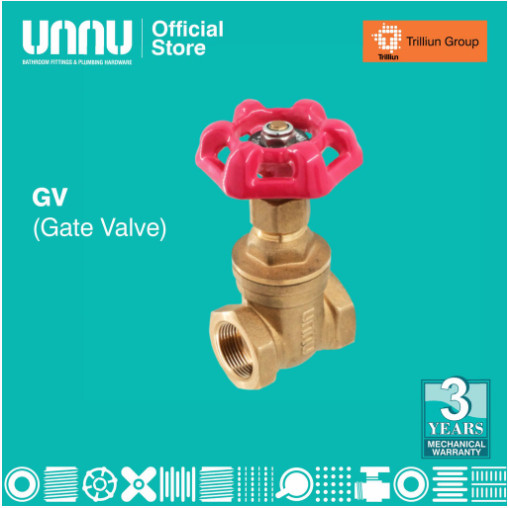 Jual STOP KRAN AIR PDAM KUNINGAN UNNU GATE VALVE 1/2'' DAN 3/4'' INCH ...