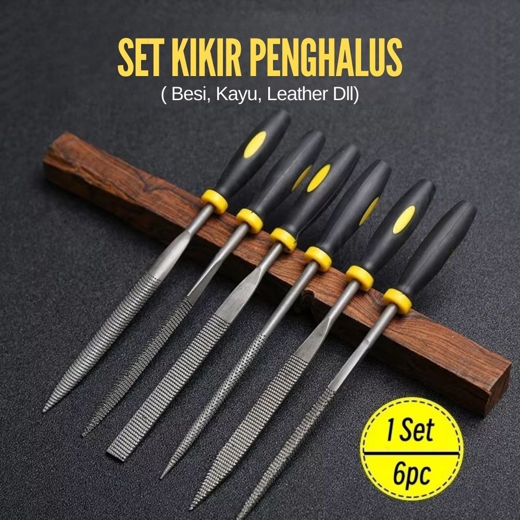 Jual Set 6 Pcs Kikir Besi Kayu Penghalus 14cm Perkakas Kecil Steel 3mm ...