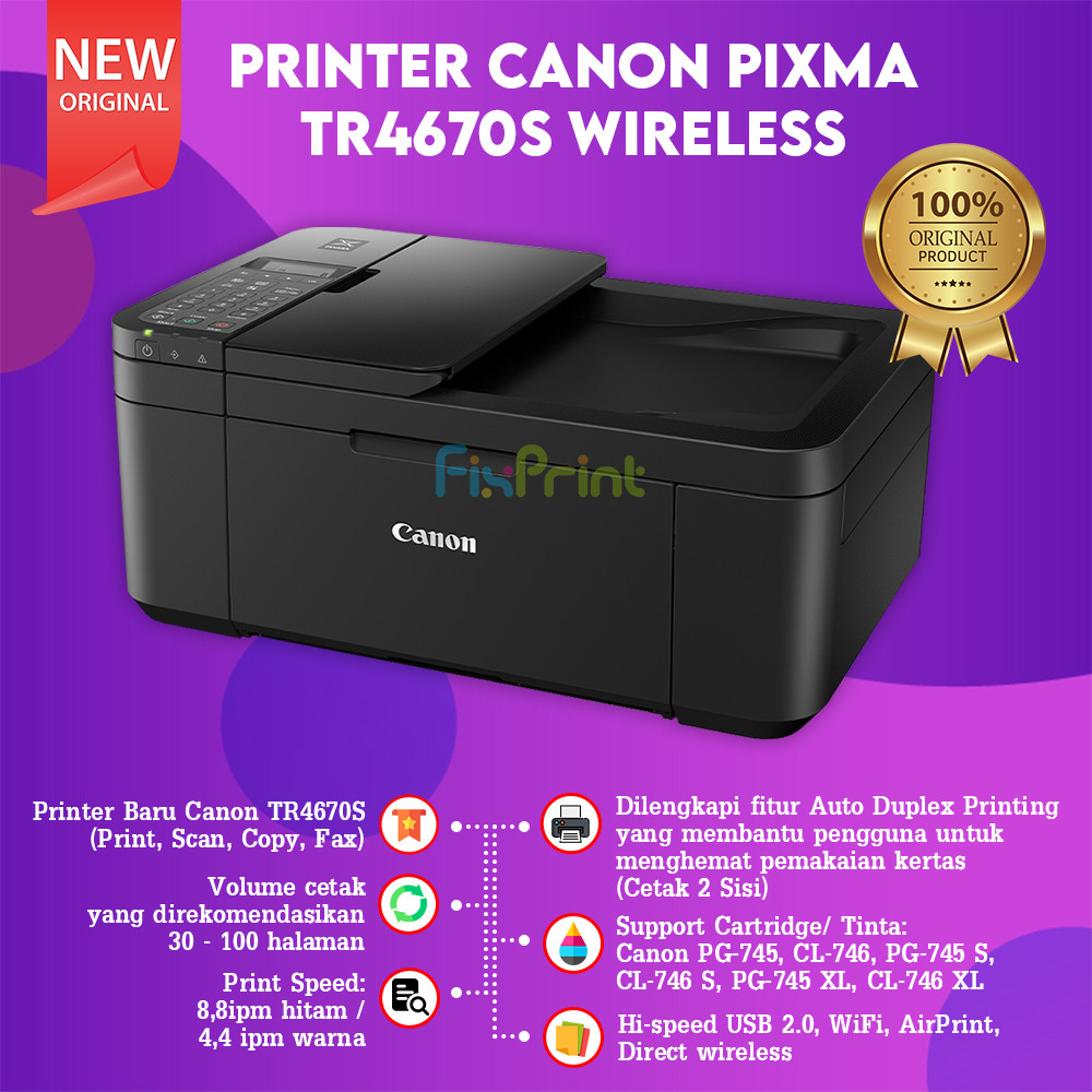 Jual FixPrint - Printer Pixma Canon TR4670S Print Scan Copy TR 4670S TR ...