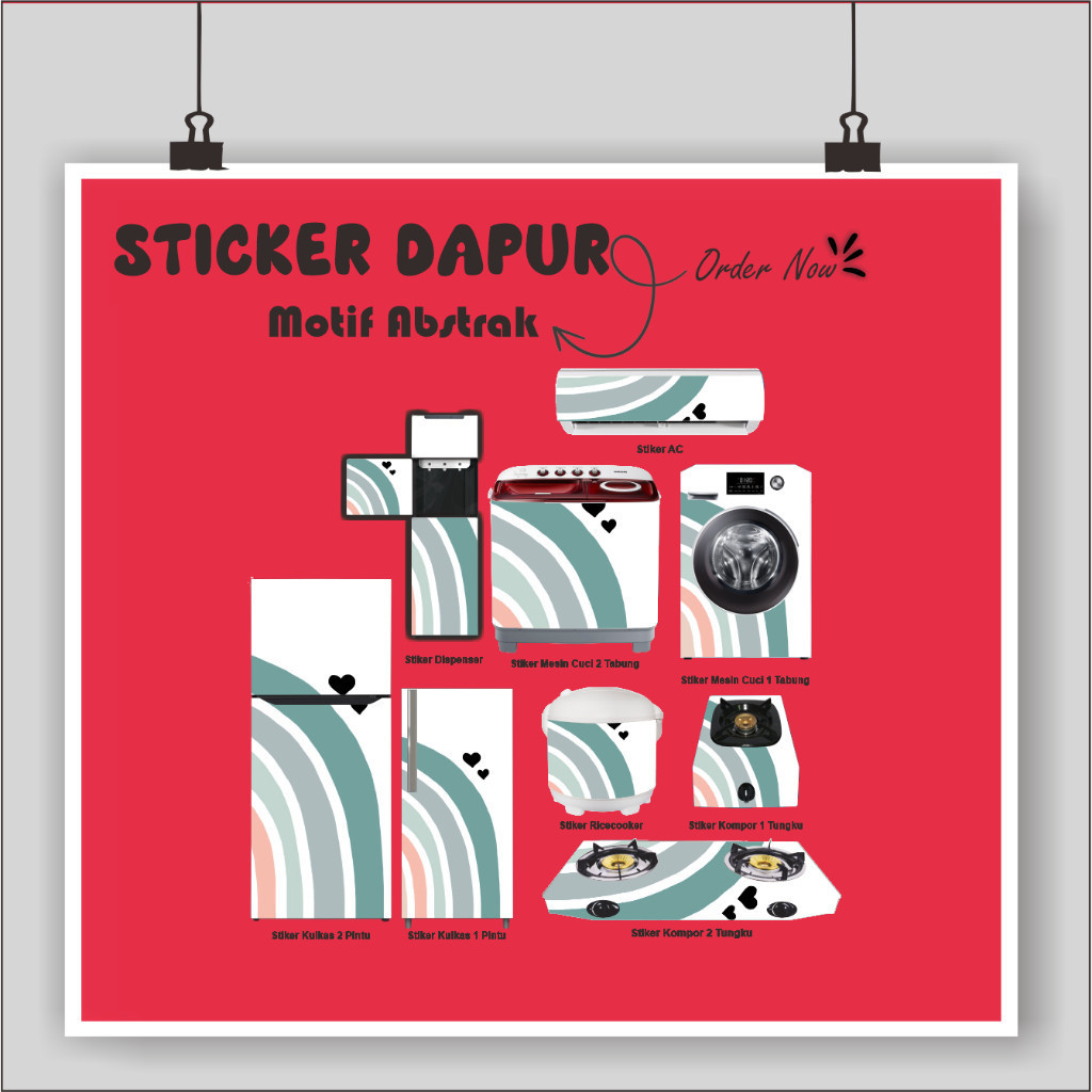 Jual Stiker Sticker Kulkas, Kompor, AC, Mesin Cuci, Dispenser Motif ...
