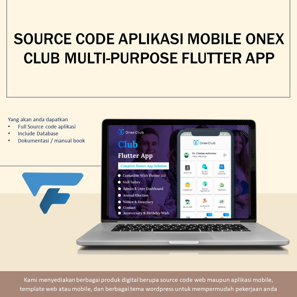 Jual SOURCE CODE APLIKASI MOBILE ONEX CLUB MULTI-PURPOSE FLUTTER APP | Shopee Indonesia