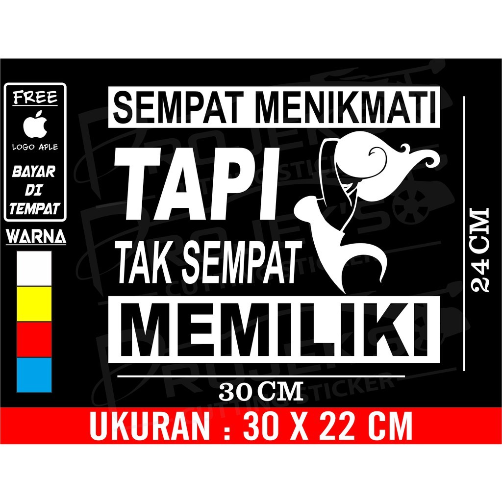 Jual Cutting Sticker Kaca Truk Mobil Pick Up Stiker Kata Kata Sempat ...