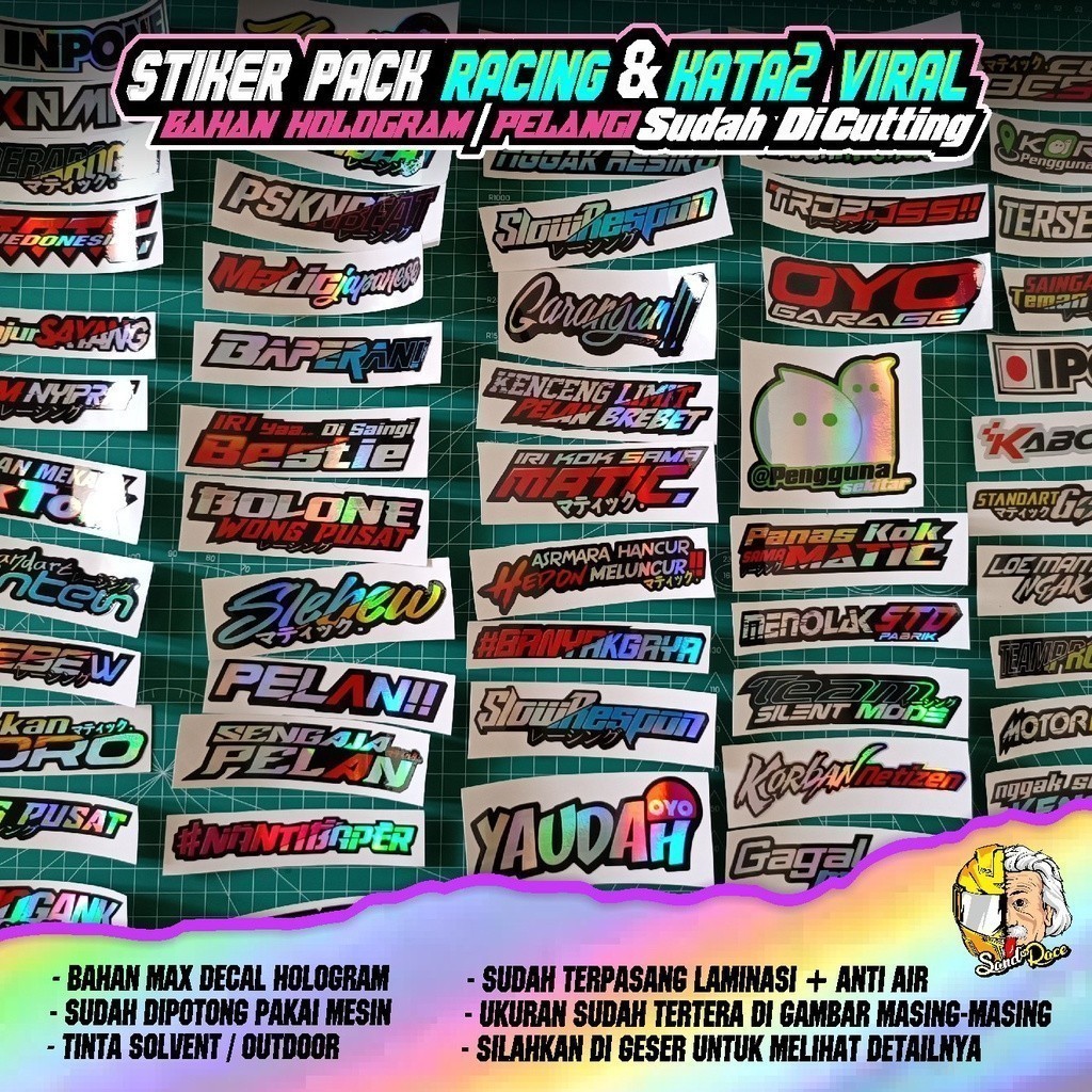 Jual Sticker Motor Pack Hologram / Stiker Pack Print & Cut Sticker ...