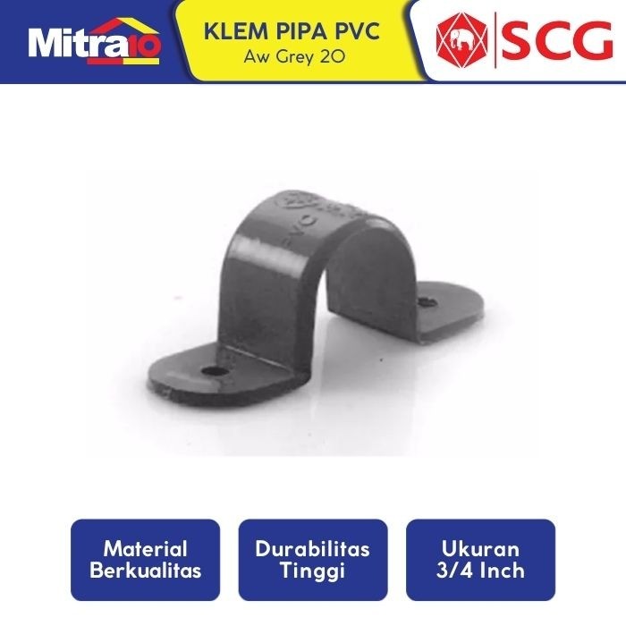 Jual Scg Klem Pipa Pvc Aw Grey 20 3/4 Inch | Shopee Indonesia