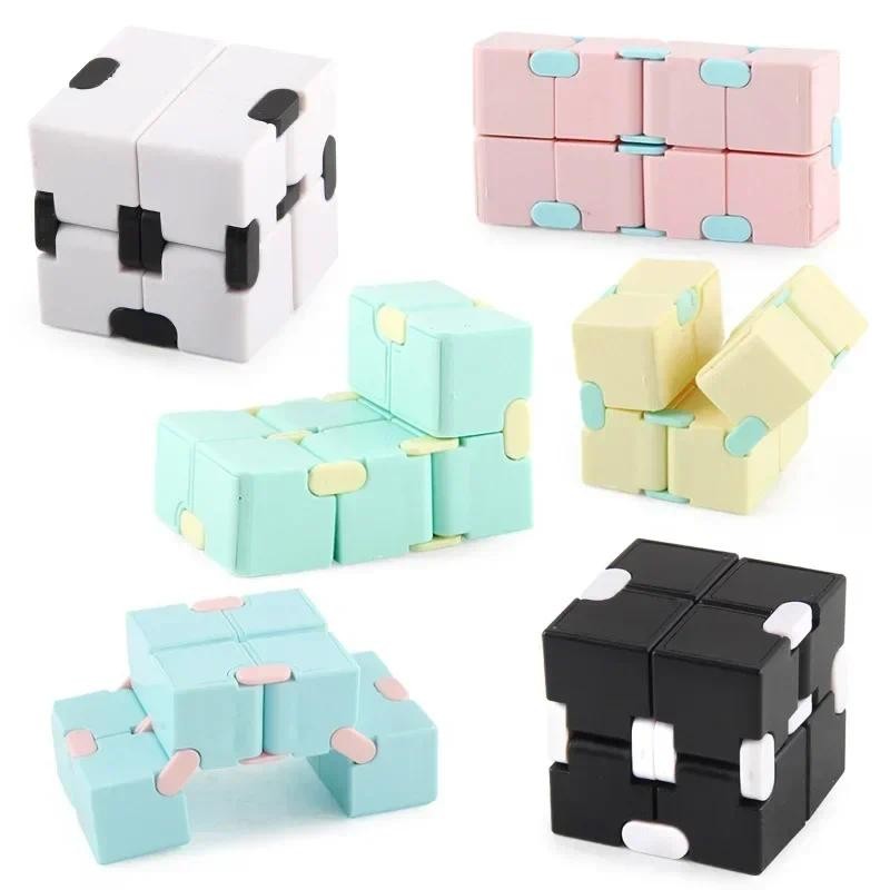 Jual Infinity Cube Fold Fidget Toy Square Plastic Magic Cube Office ...