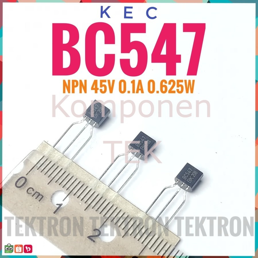 Jual KEC BC547 Transistor NPN 45V 0.1A 0.625W Tr Asli Ori harga perbuah | Shopee Indonesia
