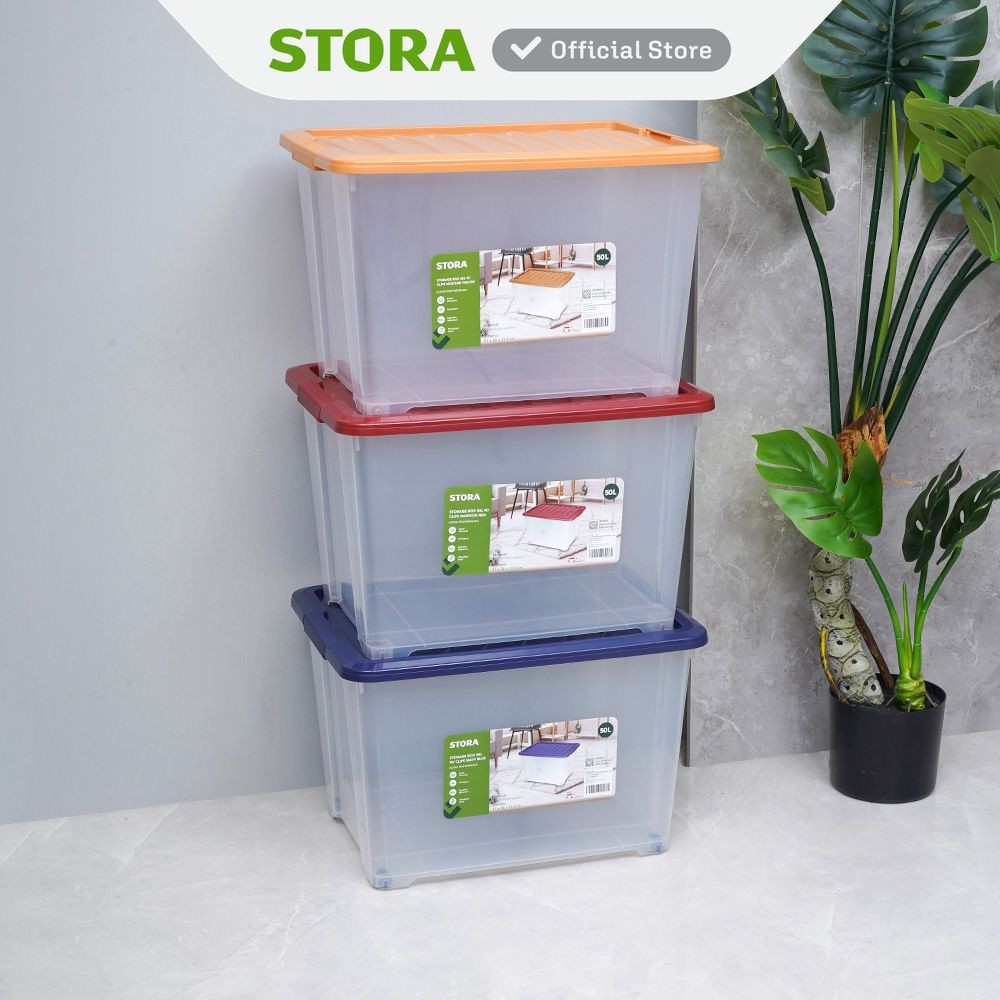Jual Stora 50 Ltr Kotak Penyimpanan Dengan Clip Kotak Serbaguna Wadah ...
