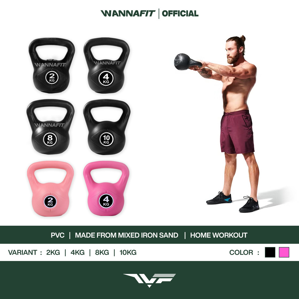 Jual WANNAFIT Kettlebell 2kg 4kg 8kg 10kg | Alat Latihan Beban | Shopee Indonesia