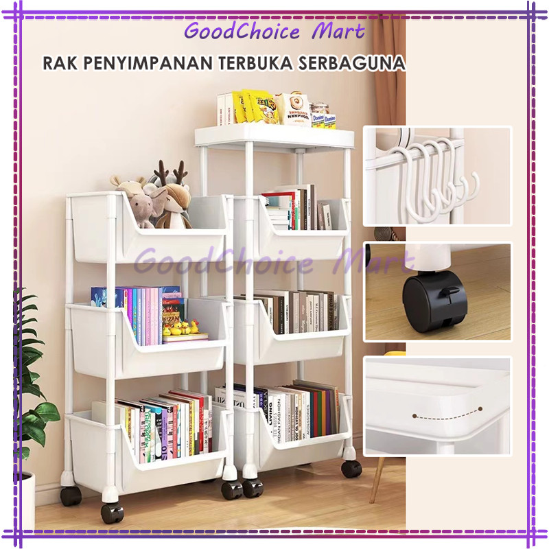 Jual Buku Plastik Rak Portable Roda/Rak Buku Rak Susun | Shopee Indonesia