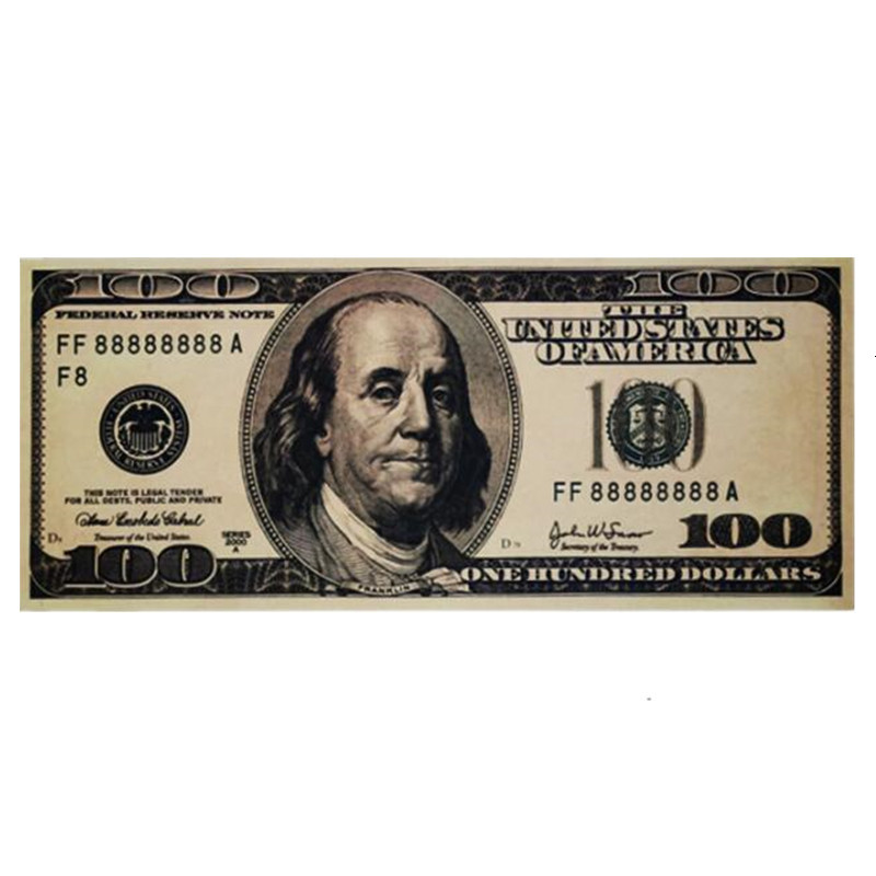 Jual Creative Vintage Poster 100 US Dollars Room Decoration Stickers ...