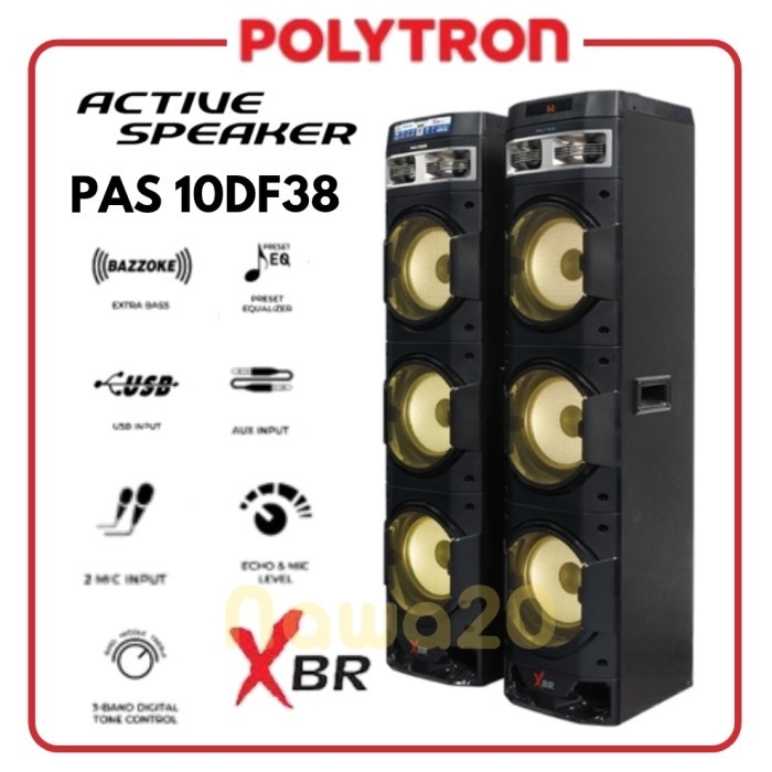 Jual Speaker Aktif Polytron PAS 10DF38 / PAS10DF38 Triple Woofer 10 ...
