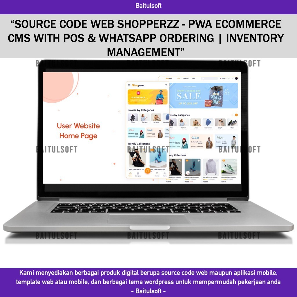 Jual SOURCE CODE APLIKASI WEB SHOPPERZZ - PWA ECOMMERCE CMS WITH POS & WHATSAPP ORDERING ...