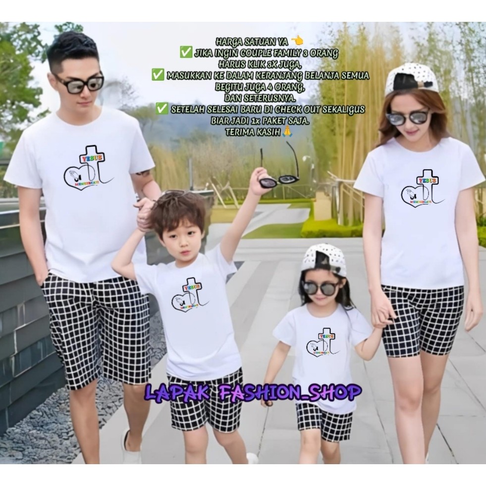 Jual (HARGA SATUAN) BAJU KELUARGA KAOS FAMILY COUPLE SALIB JESUS ...