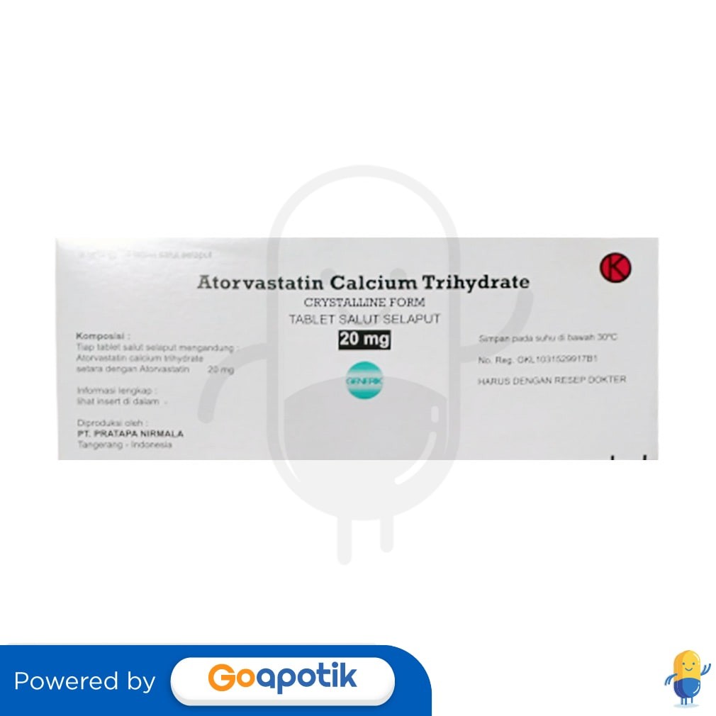 Jual Atorvastatin Calcium Trihydrate Pratapa Nirmala 20 Mg Box 30 ...