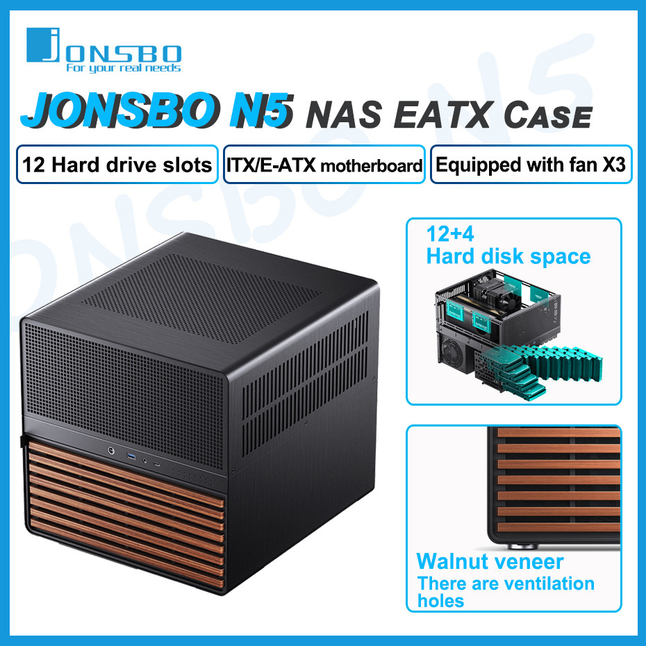 Jual JONSBO N5 NAS Case 12 Hard Disk Space Support ATX Motherboard ATX ...