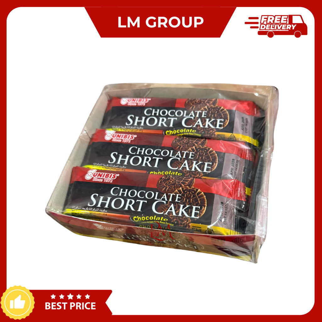 Jual Unibis Chocolate Short Cake Biskuit Cokelat 1 Pak isi 12 pcs x ...