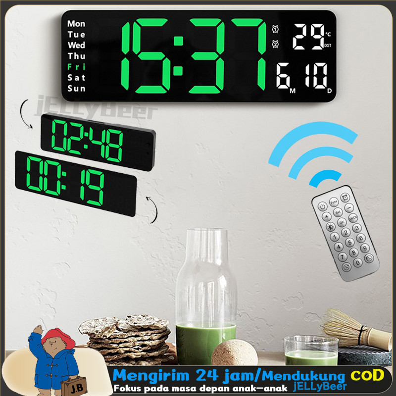 Jual 6629 Kalender Alarm Clock 13 Inci Jam Digital LED Besar Alarm ...