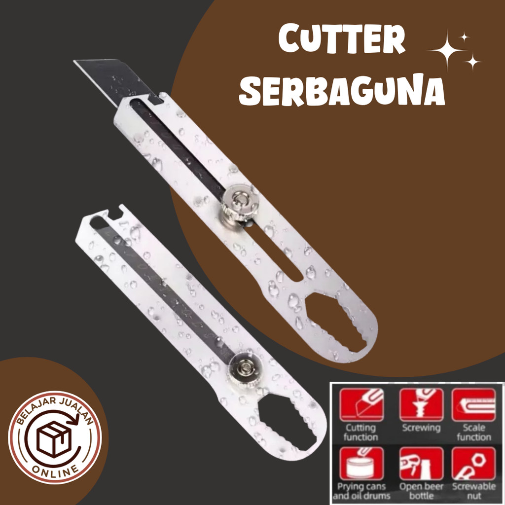 Jual Cutter Tajam Besar Cutter Stainless + Refill (Isi Ulang) Anti ...