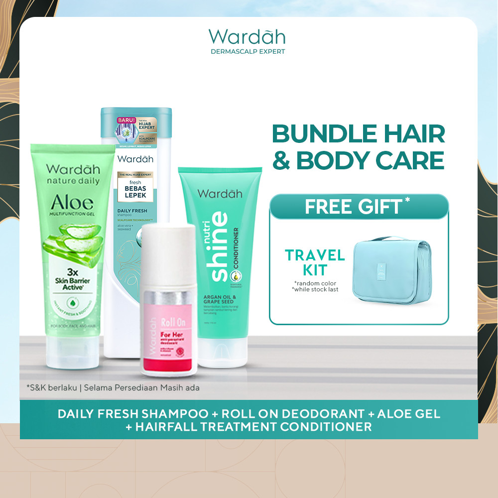 Jual BUY 4 GET FREE TRAVEL KIT – Wardah Dermascalp Expert Shampoo ...