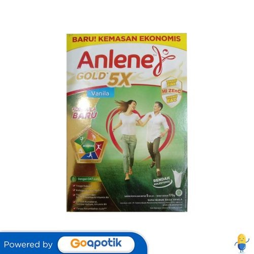 Jual Anlene Gold 5x Rasa Vanila 170 Gram Box | Shopee Indonesia