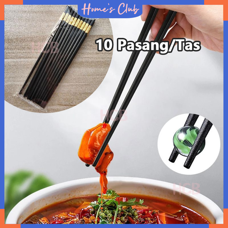 Jual Sumpit Hitam 10 Pasang / Sumpit Premium / Sumpit Anti Bakteri Anti ...