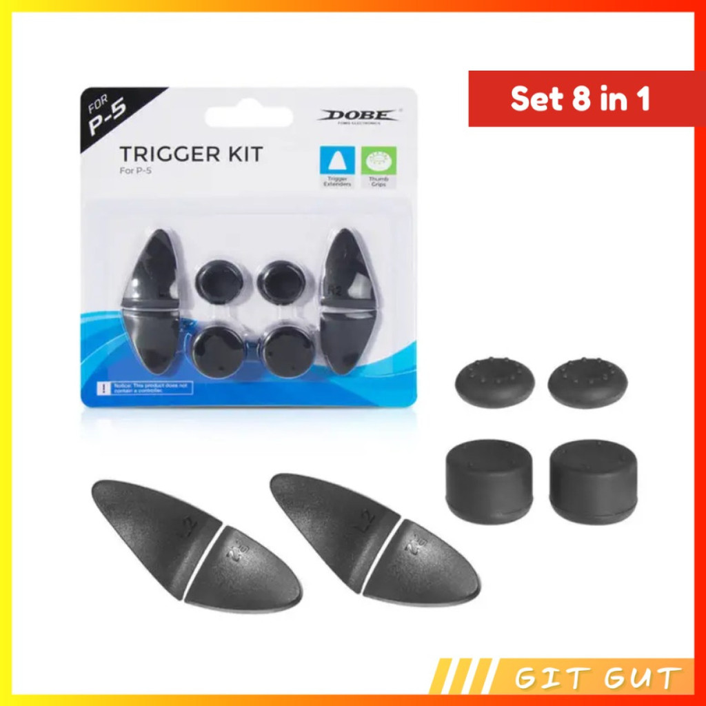 Jual DOBE PS5 8 in 1 Trigger Kit Dualsense Thumb Grip L2 R2 Extension | Shopee Indonesia