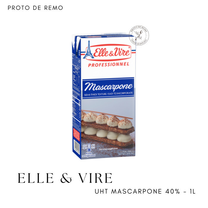 Jual Elle Vire UHT Mascarpone Cheese Cream Semi Liquid 1L | Shopee ...