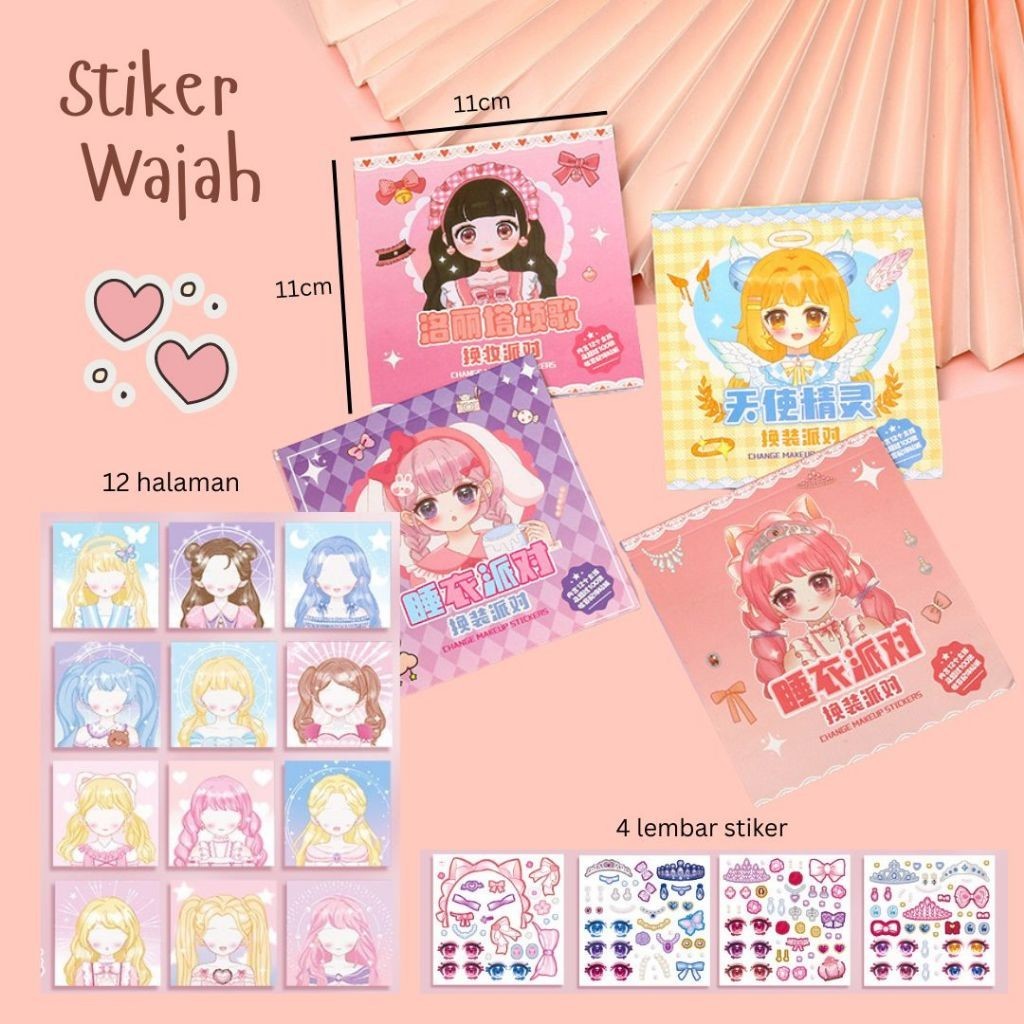 Jual Mainan STICKER WAJAH Girl / Stiker Diy Hias Wajah Make Up Changing ...