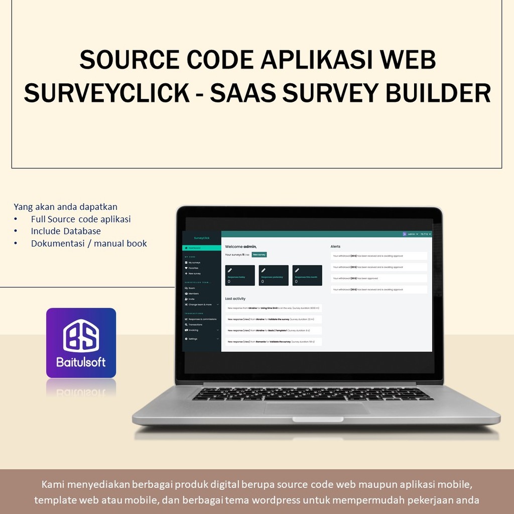 Jual SOURCE CODE APLIKASI WEB SURVEYCLICK - SAAS SURVEY BUILDER | Shopee Indonesia