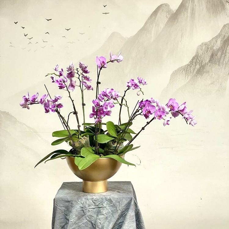 Jual Vas Bunga Emas Metal Gold Flower Anggrek Metal Vase Kerajinan ...