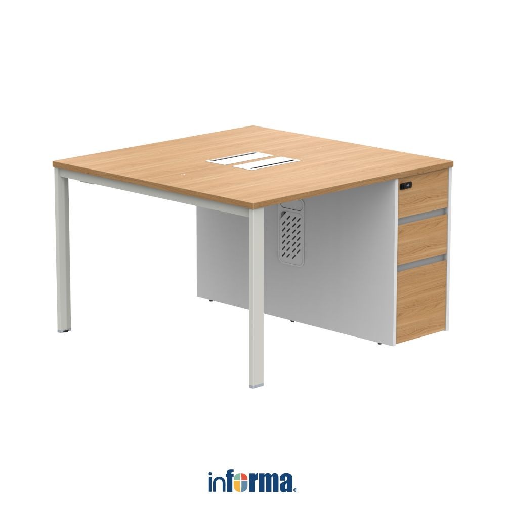 Jual Informa Sieben Meja Kantor 2S 120 - Virginia Walnut Office Table ...