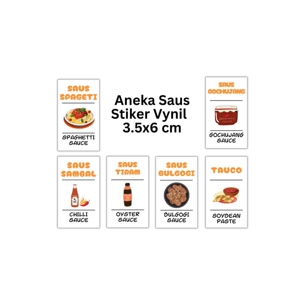 Jual KIM SHOP Label Stiker Bumbu Dapur Custom Aneka Saus Masakan Korea ...
