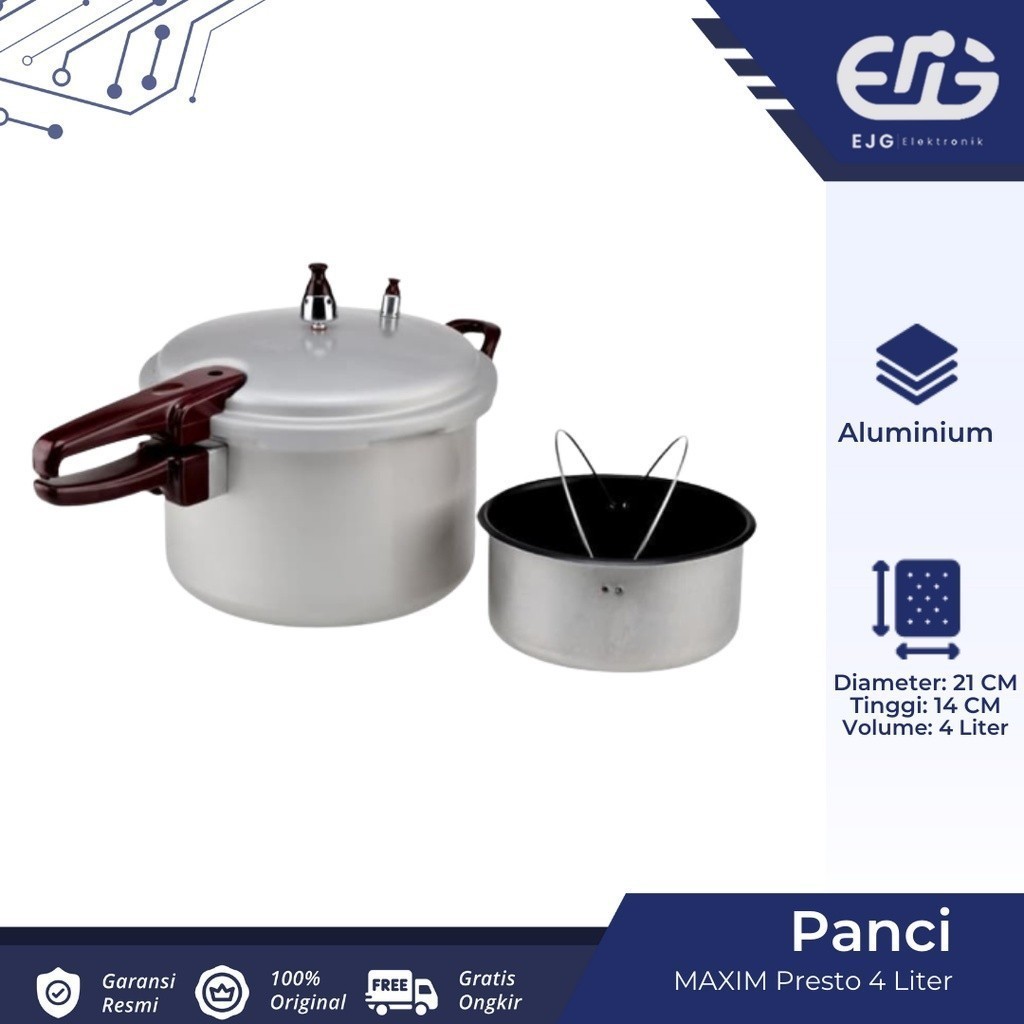 Jual Panci Presto MAXIM 4 Liter Pelunak Daging Ikan 4L Pressure Cooker Ori | Shopee Indonesia