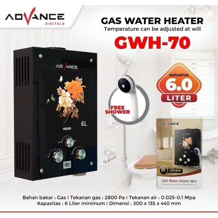 Jual (Ready) Advance New Water Heater Gas Pemanas Air Gas GWH70 / GWH ...