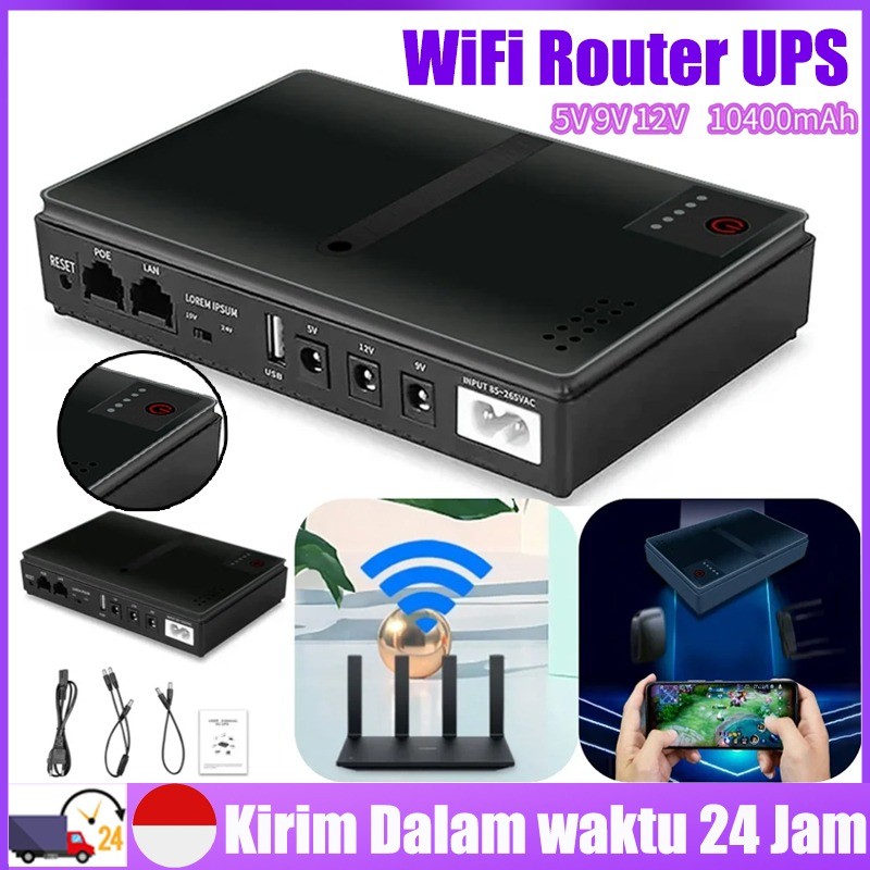 Jual [Ready ya,COD] UPS Backup Power Adapter 10400mAh Large Capacity ...