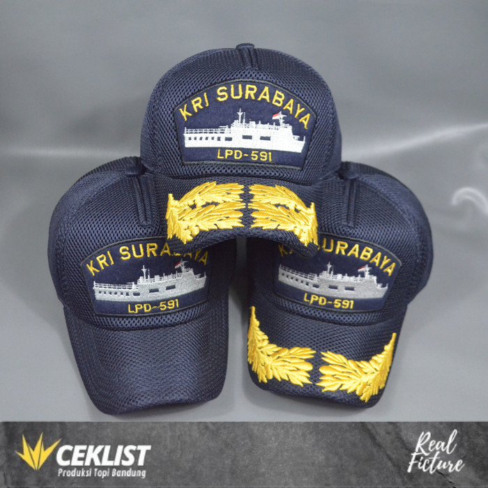 Jual Topi kri Surabaya Double Mess warna biru dongker - Anggota/Pamen ...
